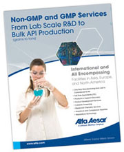 Alfa Aesar now offers full suite of chemical services for pharmaceuticals