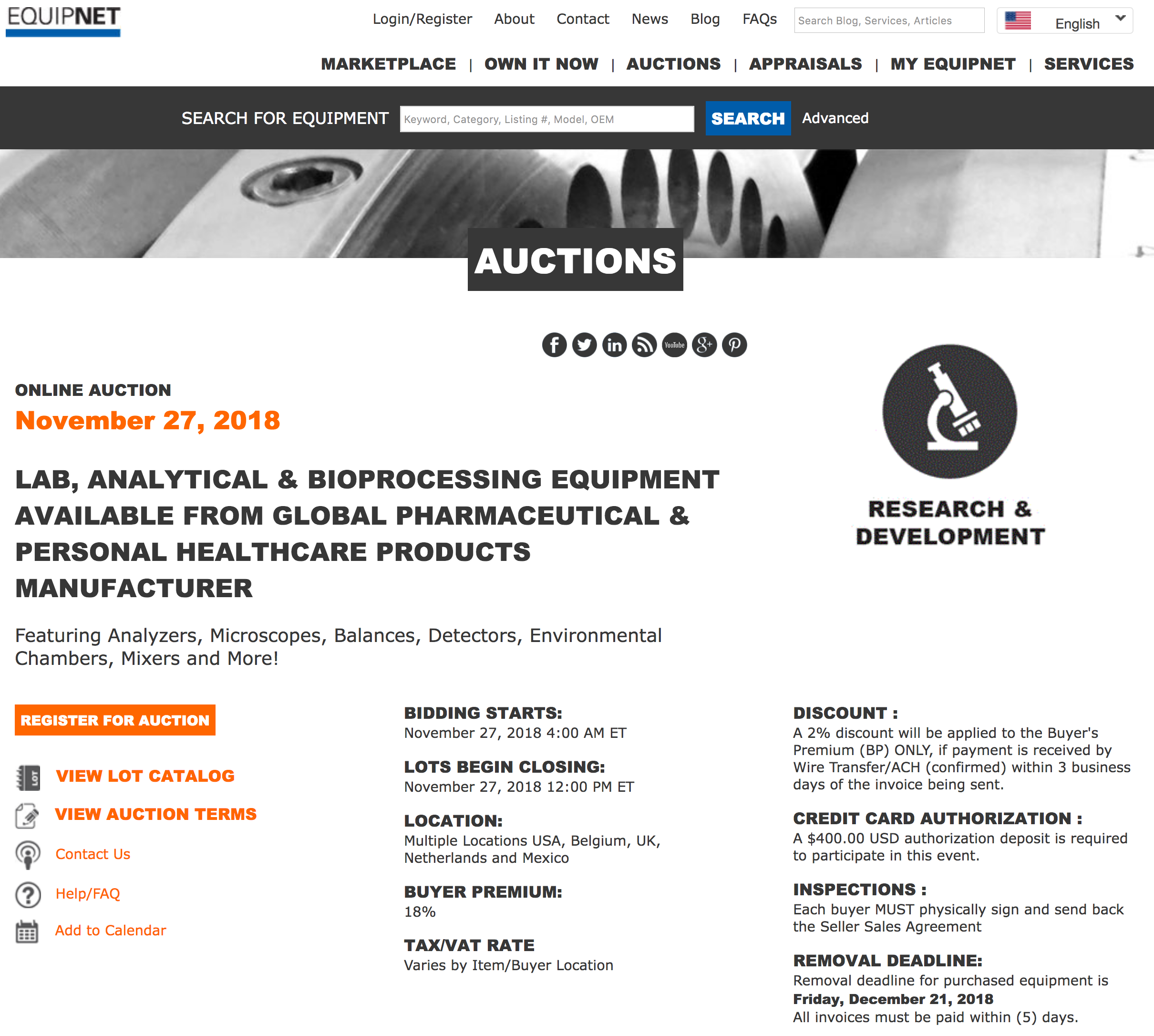 EquipNet online auction