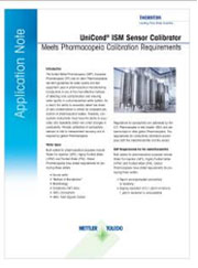 UniCond ISM sensor calibrator meets Pharmacopeia calibration requirements